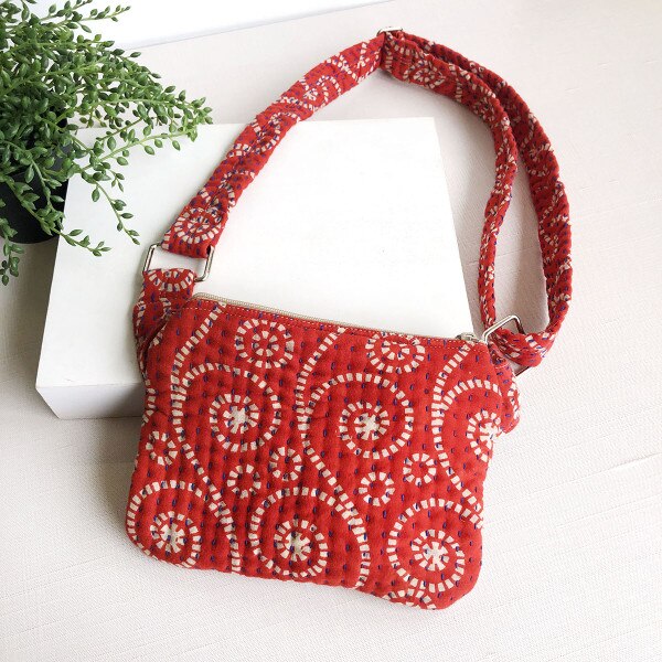 Kantha Square Sling Bag | WorldFinds